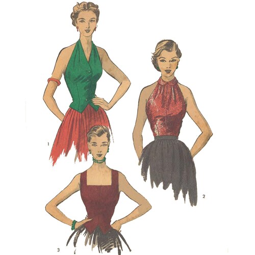 Vintage 1950's Sewing Pattern: Square Neck Blouse Top - Etsy