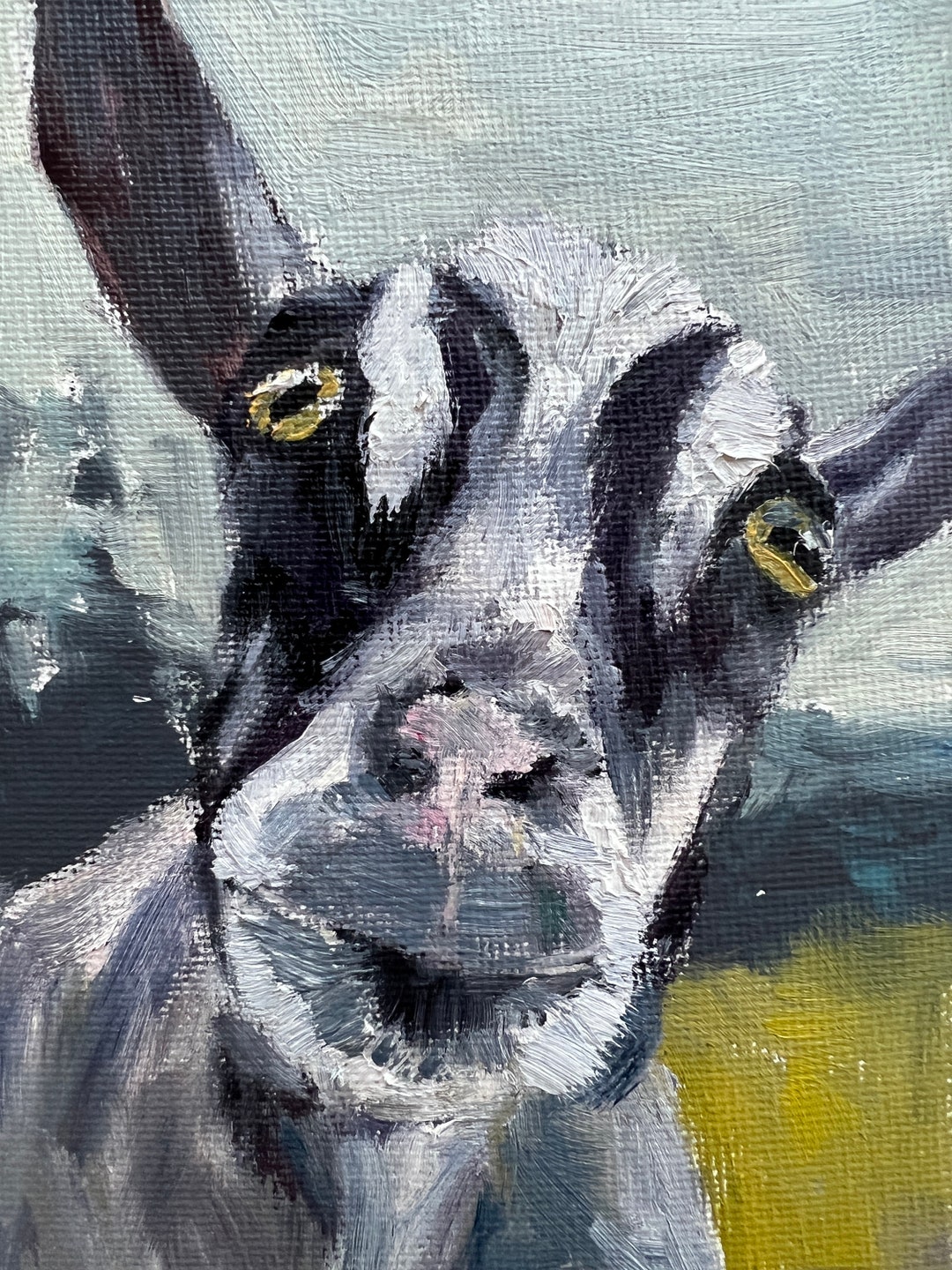 Goat Painting Original Oil on Canvas, Unframed, 4” by 6”, Small Art - Etsy