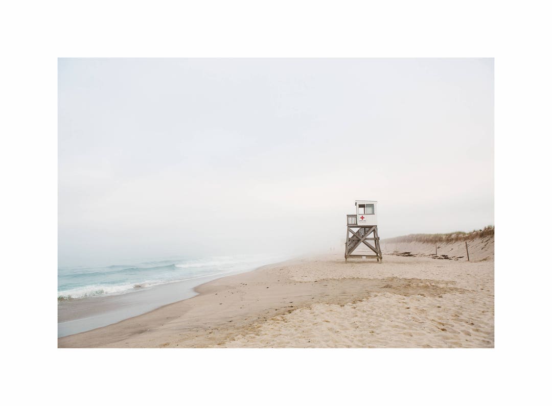 Cape Cod Fog Lifeguard Chair. Nauset Beach. Cape Cod, Coastal Print ...
