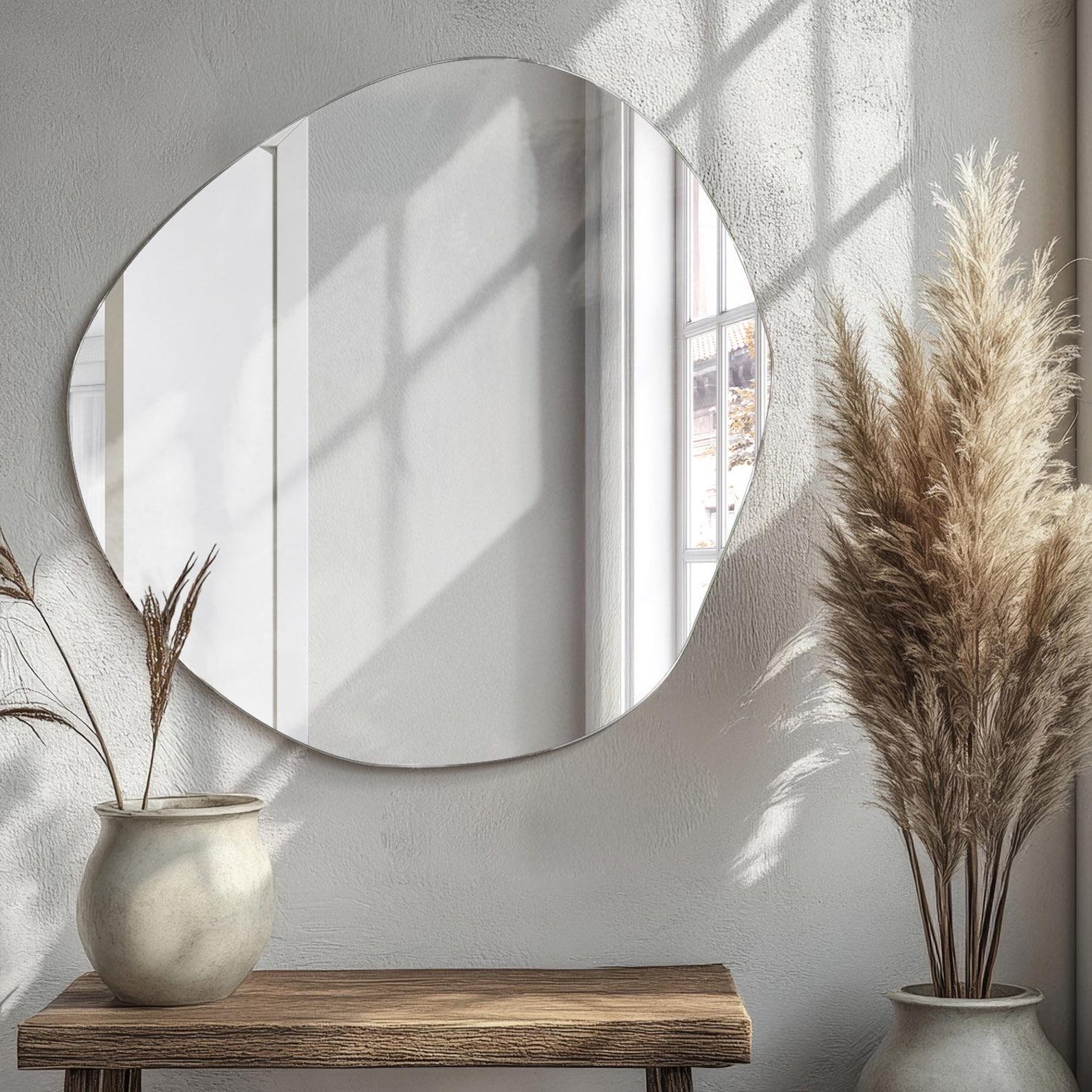 Irregular Frameless Mirror, Decorative Mirror, Asymmetrical Bathroom ...
