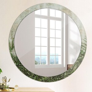 Mirror With Print Green, Fern Leaves, Homemirror, Contemporary Mirrors ...