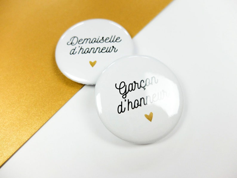 Duo de badges mariage Demoiselle d'honneur & - Etsy France
