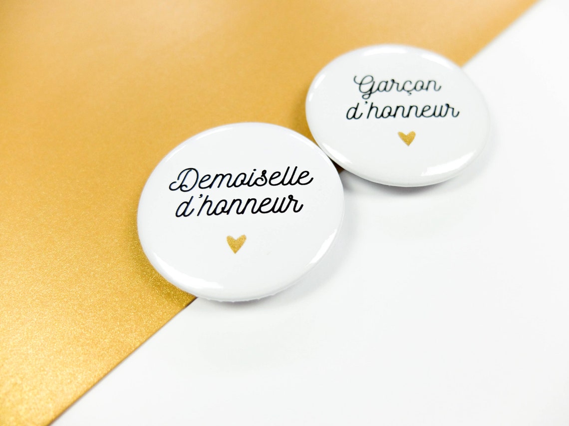 Duo de badges mariage Demoiselle d'honneur & - Etsy France