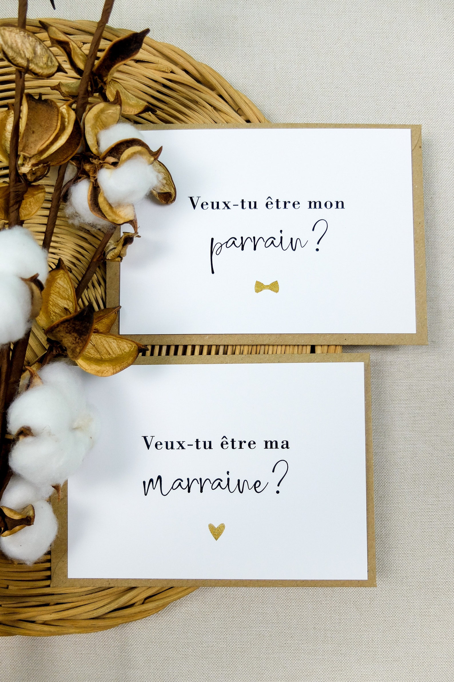 Cartes Demande Marraine / Parrain style calligraphie avec - Etsy France