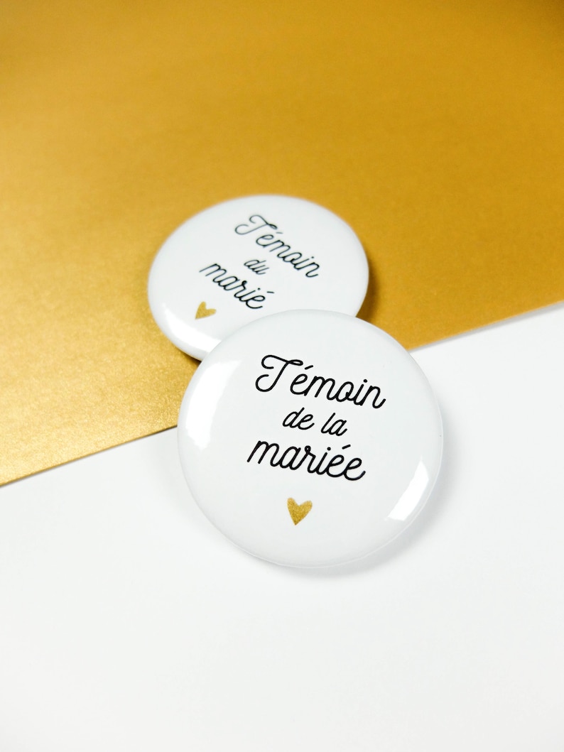 Duo de badges mariage Témoin de la mariée & - Etsy France