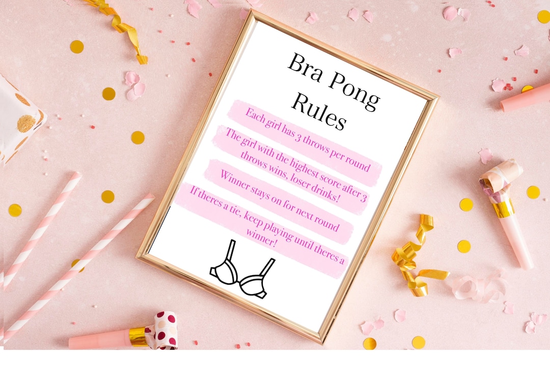 Bachelorette Bra Pong Game: Printable Party Drinking Game (digital ...