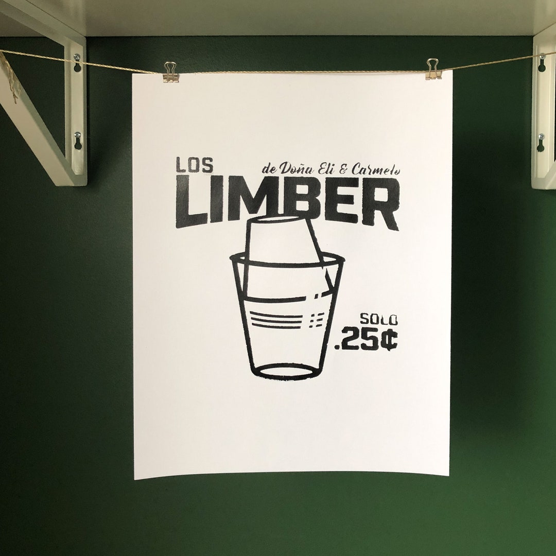 Limber Black and White Screenprint on White Poster Paper - 11x14 - Etsy