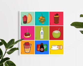 Puerto Rican Foods. Comida Boricua. Puerto Rico Wall Art Print | Etsy