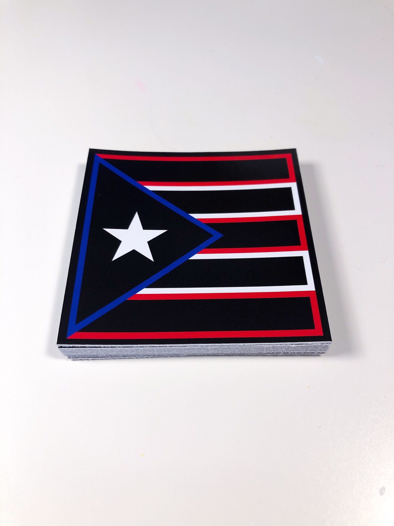 Square Puerto Rico Flag Outline Sticker - Etsy