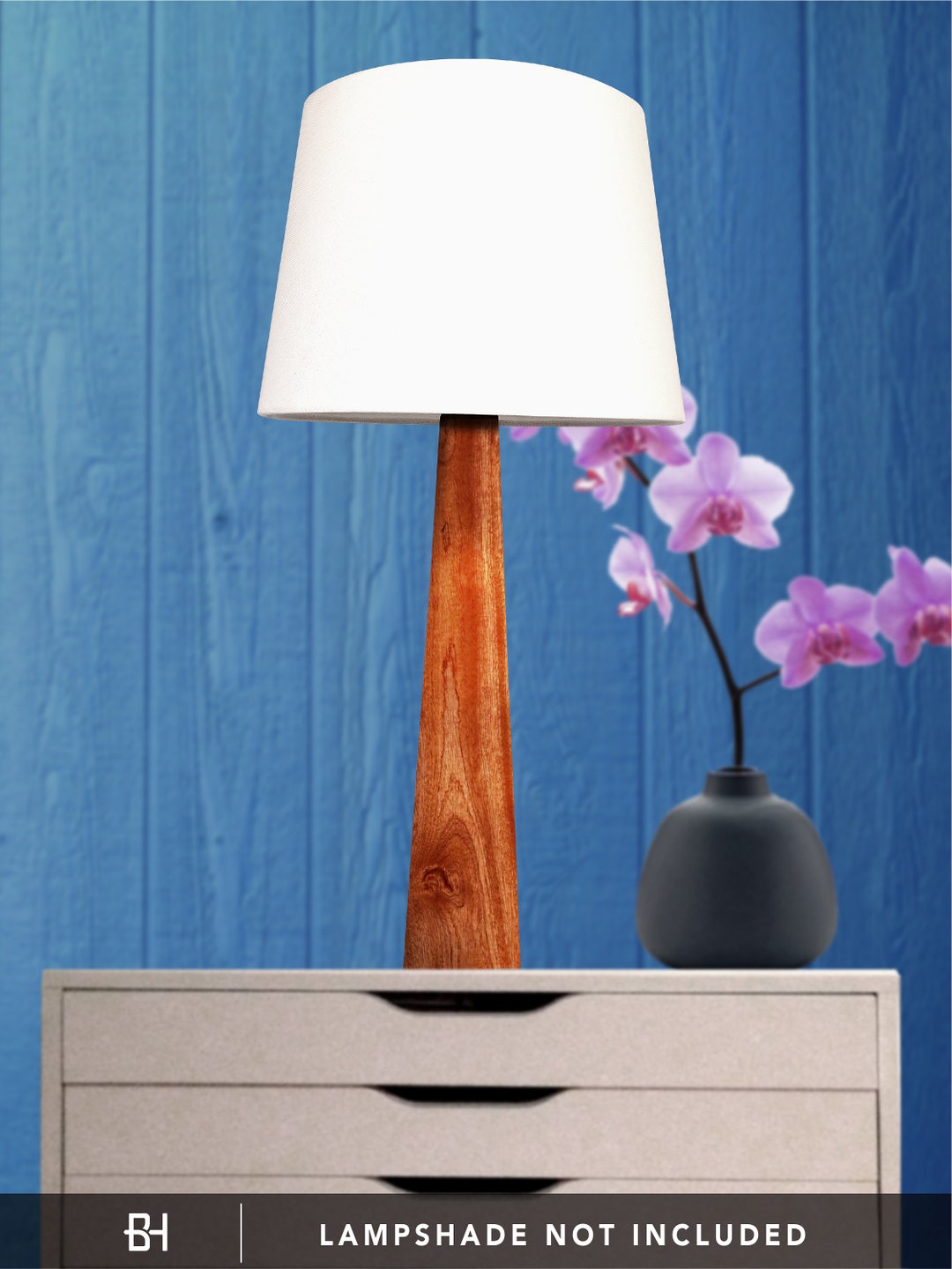 Table Lamp, Small Modern Wood Lamp – Mahogany - Etsy