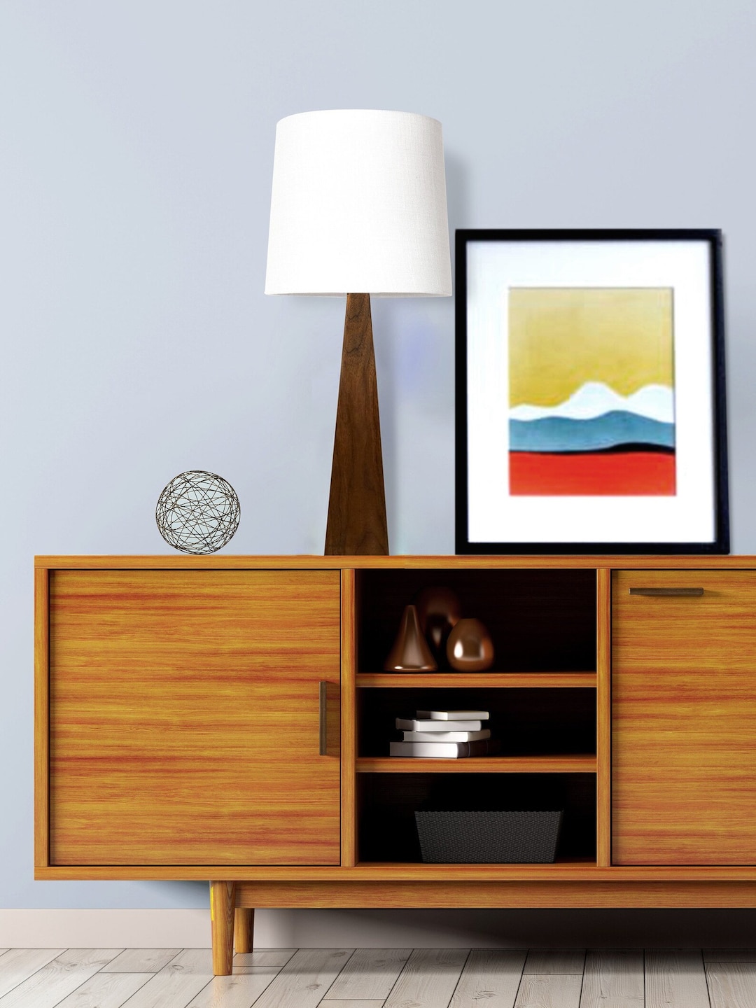 Table Lamp, Large Modern Wood Lamp - Etsy