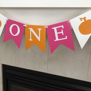 Pumpkin One Birthday Banner, One Birthday Banner, High Chair Banner ...