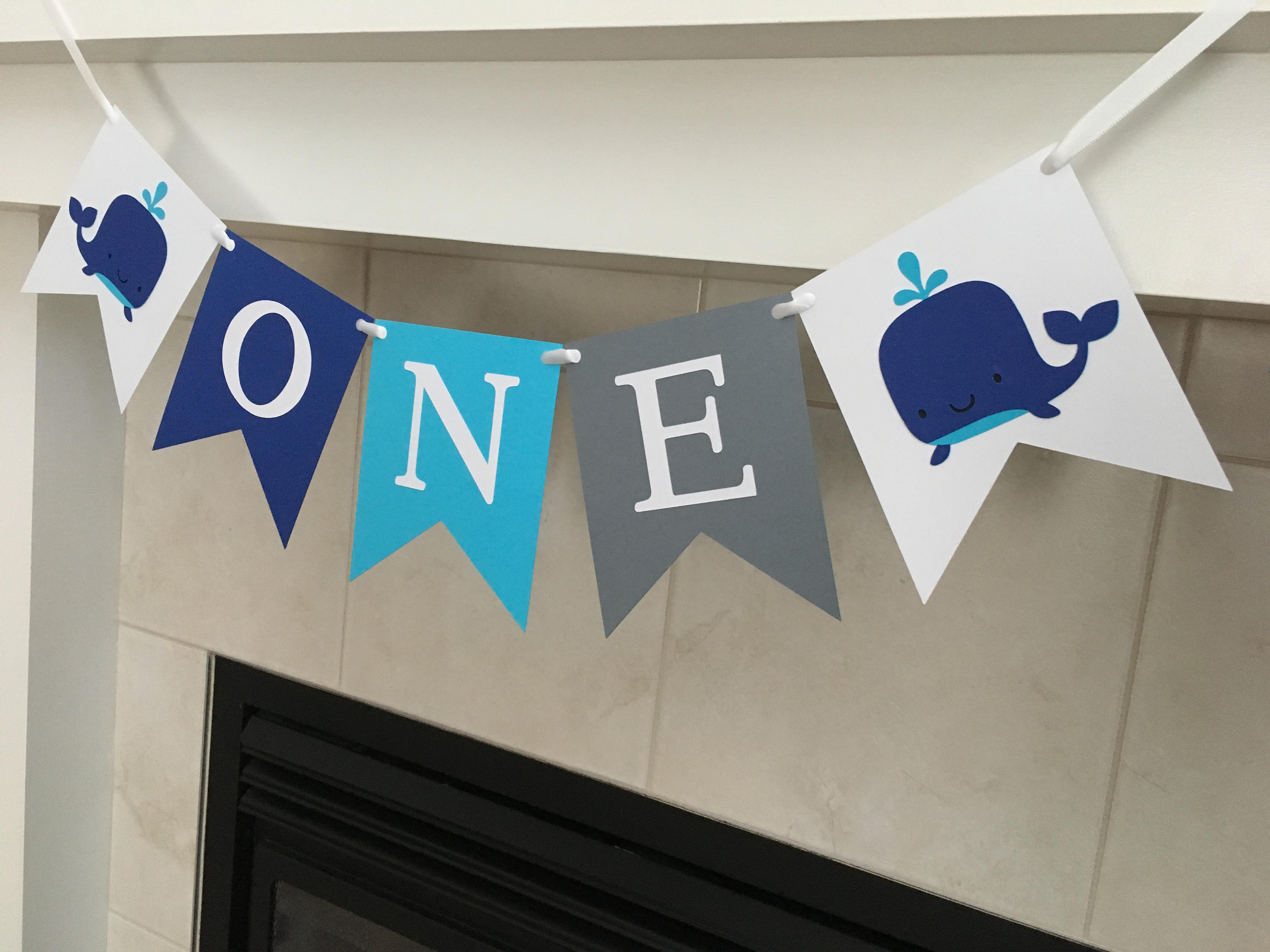 Whale One Banner Whale Birthday Banner One Birthday Banner - Etsy