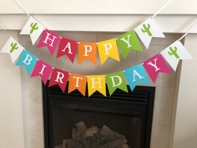 Fiesta Birthday Banner Fiesta Party Happy Birthday Banner - Etsy