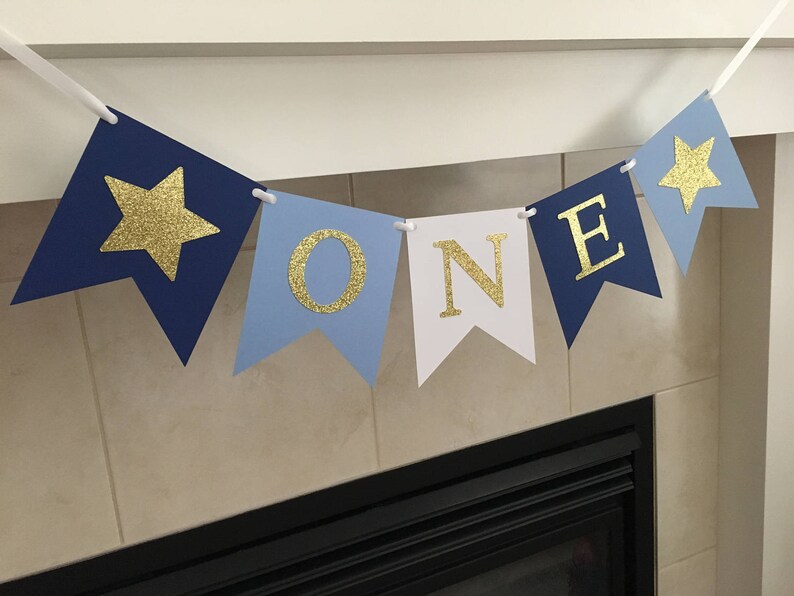 One Birthday Banner Star Birthday First Birthday Banner 1st - Etsy