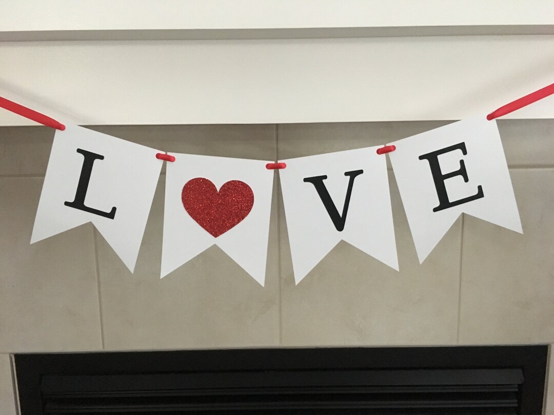 Love Banner, Valentine's Day Banner, Valentine's Day Decoration, Flag ...