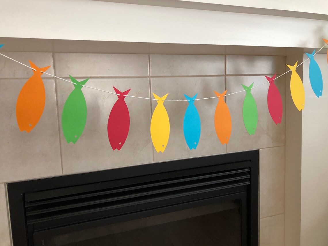 Fish Banner Fish Garland Gone Fishing Birthday Fish - Etsy