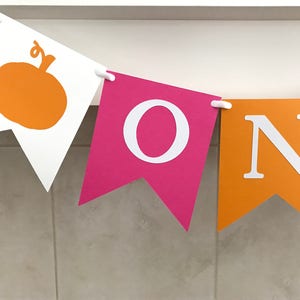 Pumpkin One Birthday Banner, One Birthday Banner, High Chair Banner ...