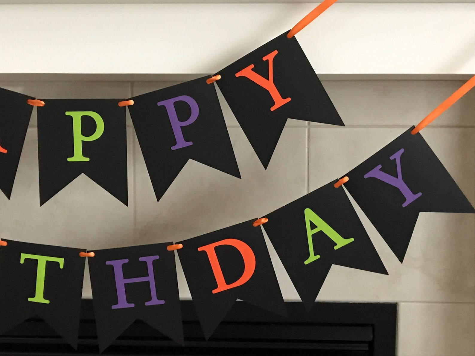 Halloween Birthday Banner Halloween Party Black Banner - Etsy