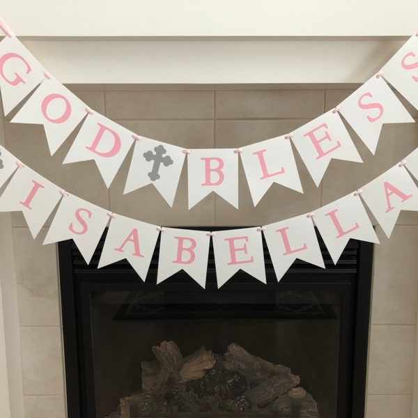 Pink Baptism Banner - Etsy
