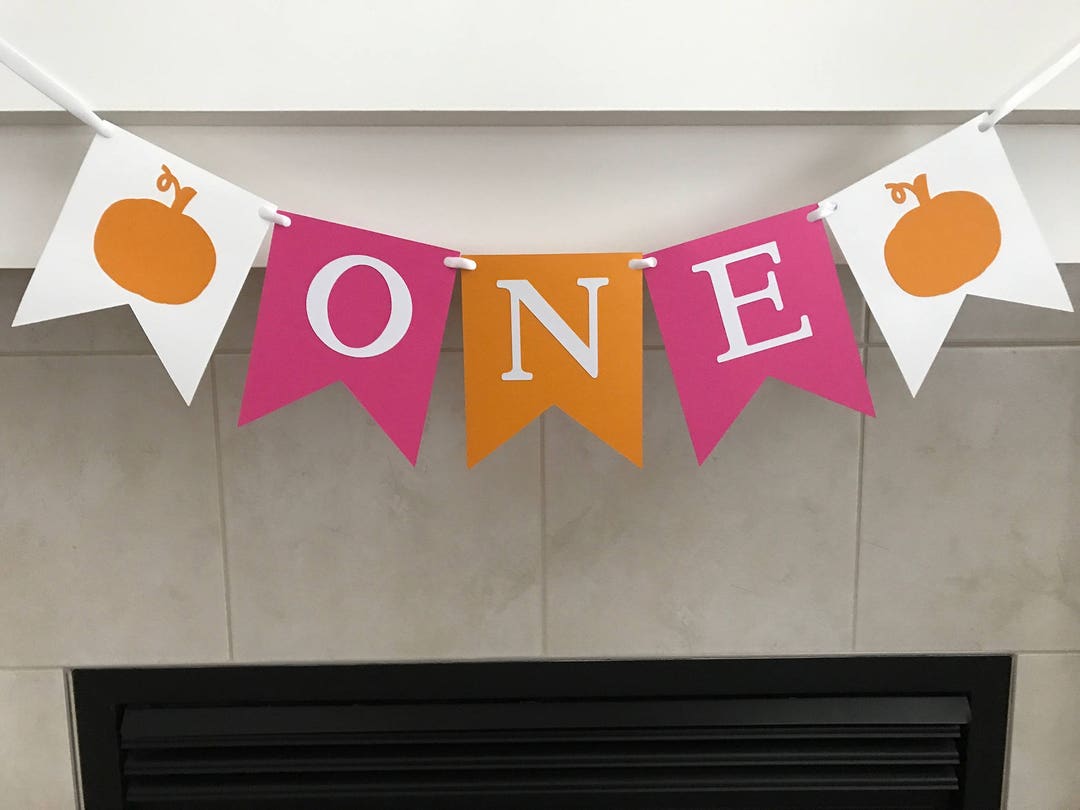 Pumpkin One Birthday Banner, One Birthday Banner, High Chair Banner ...