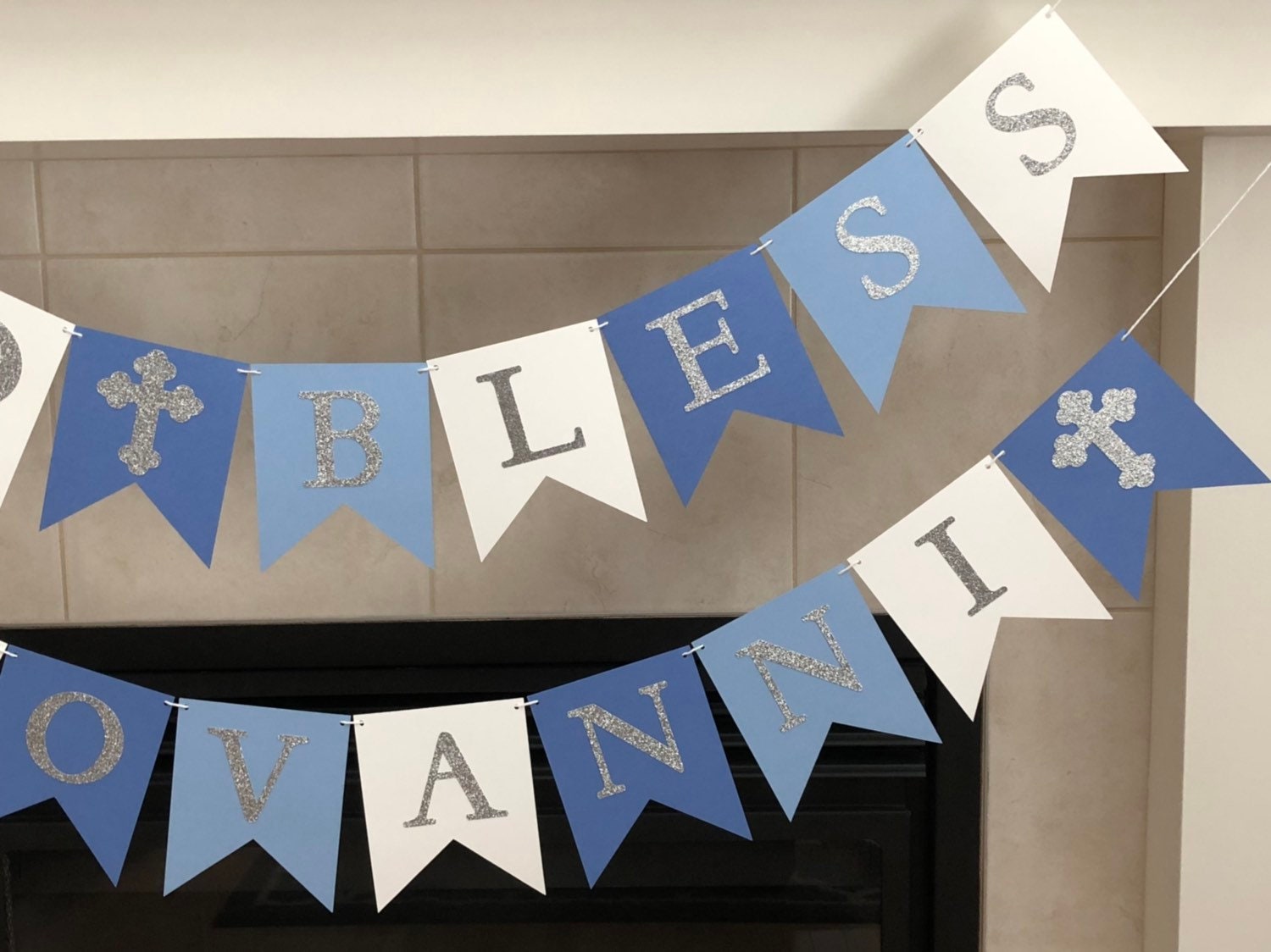 Blue Ombre God Bless Banner Baptism Banner Christening - Etsy