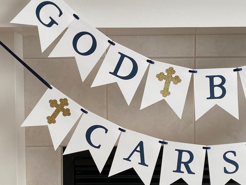God Bless Banner Baptism Banner Christening Banner First - Etsy