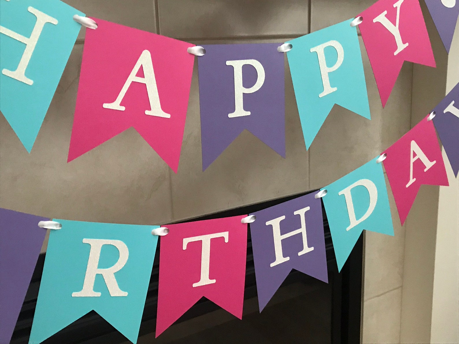 Purple Aqua Pink Butterfly Birthday Banner Happy Birthday - Etsy Canada