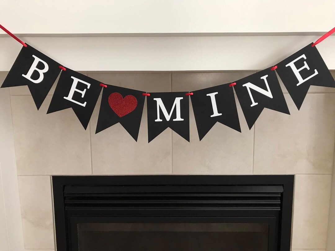 Be Mine Banner, Valentine's Banner, Valentine's Celebration, Red ...