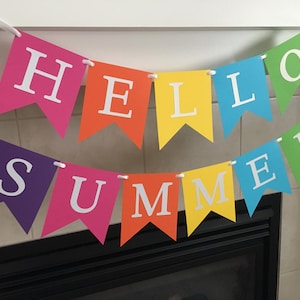 Hello Summer Banner, Summer Banner, Seasonal Banner, Summer Decoration ...