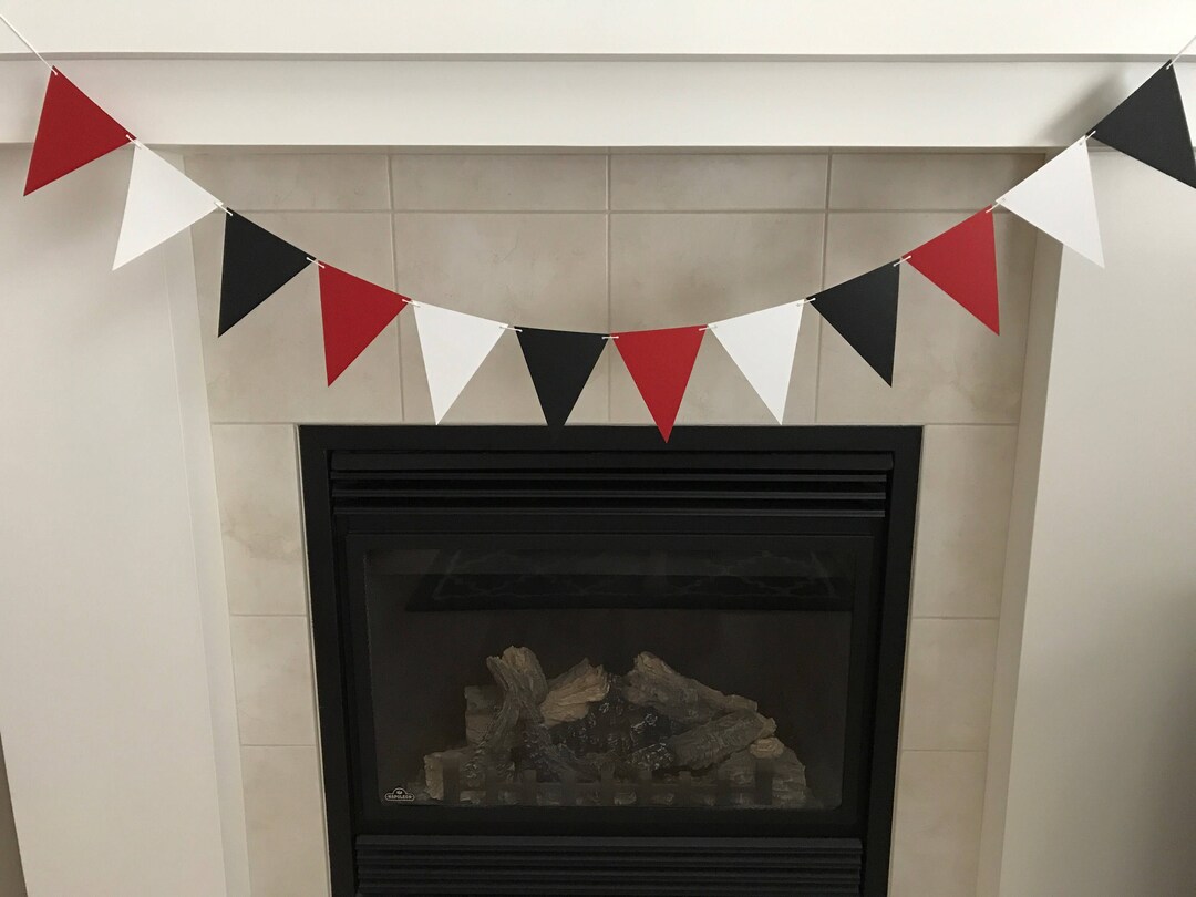 Red White and Black Banner,ladybug Party, Pennant Banner, Triangle ...