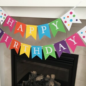 Polka Dot Birthday Banner, Happy Birthday Banner, Birthday Banner ...