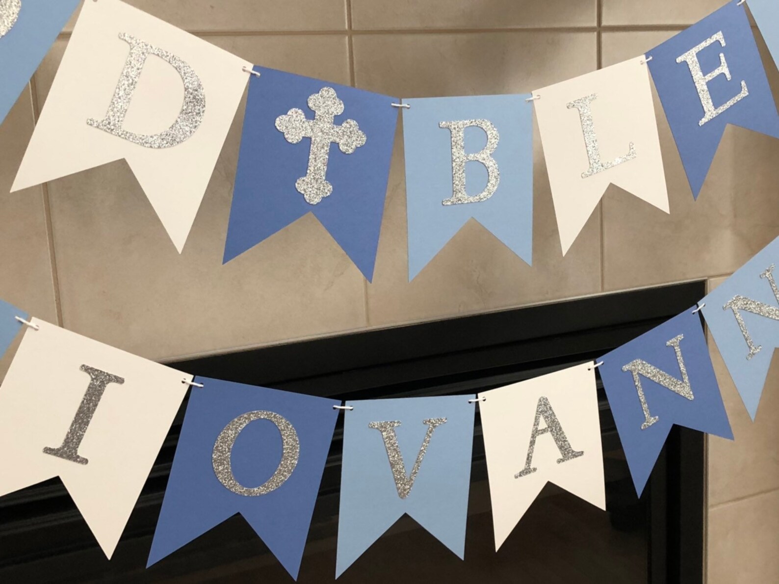 Blue Ombre God Bless Banner Baptism Banner Christening - Etsy