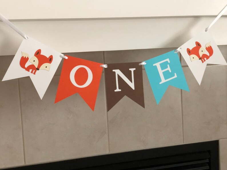Fox One Banner Fox Birthday Banner Fox Banner High Chair | Etsy