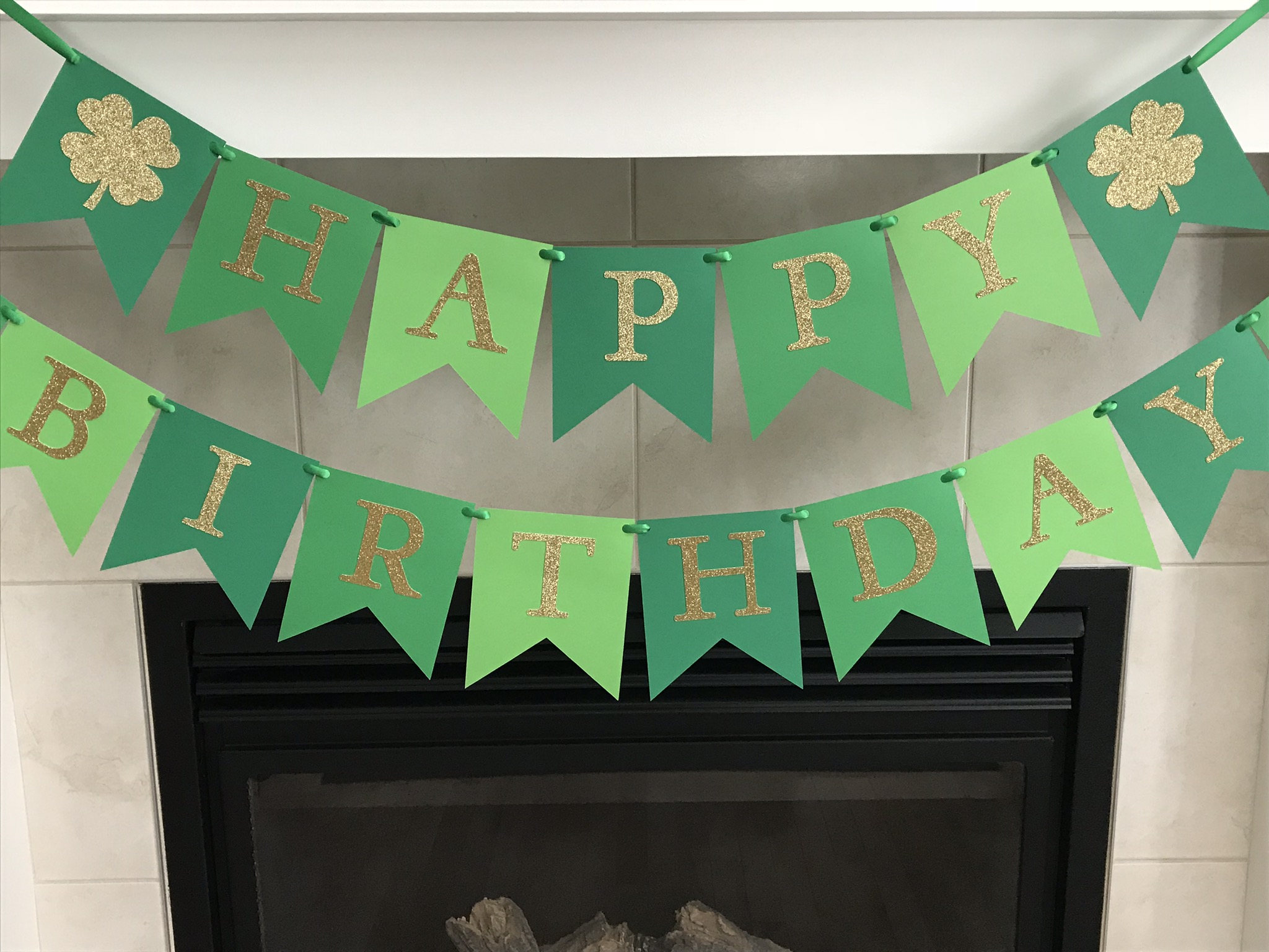 Clover Leaf Birthday Banner St Patrick's Day Birthday | Etsy