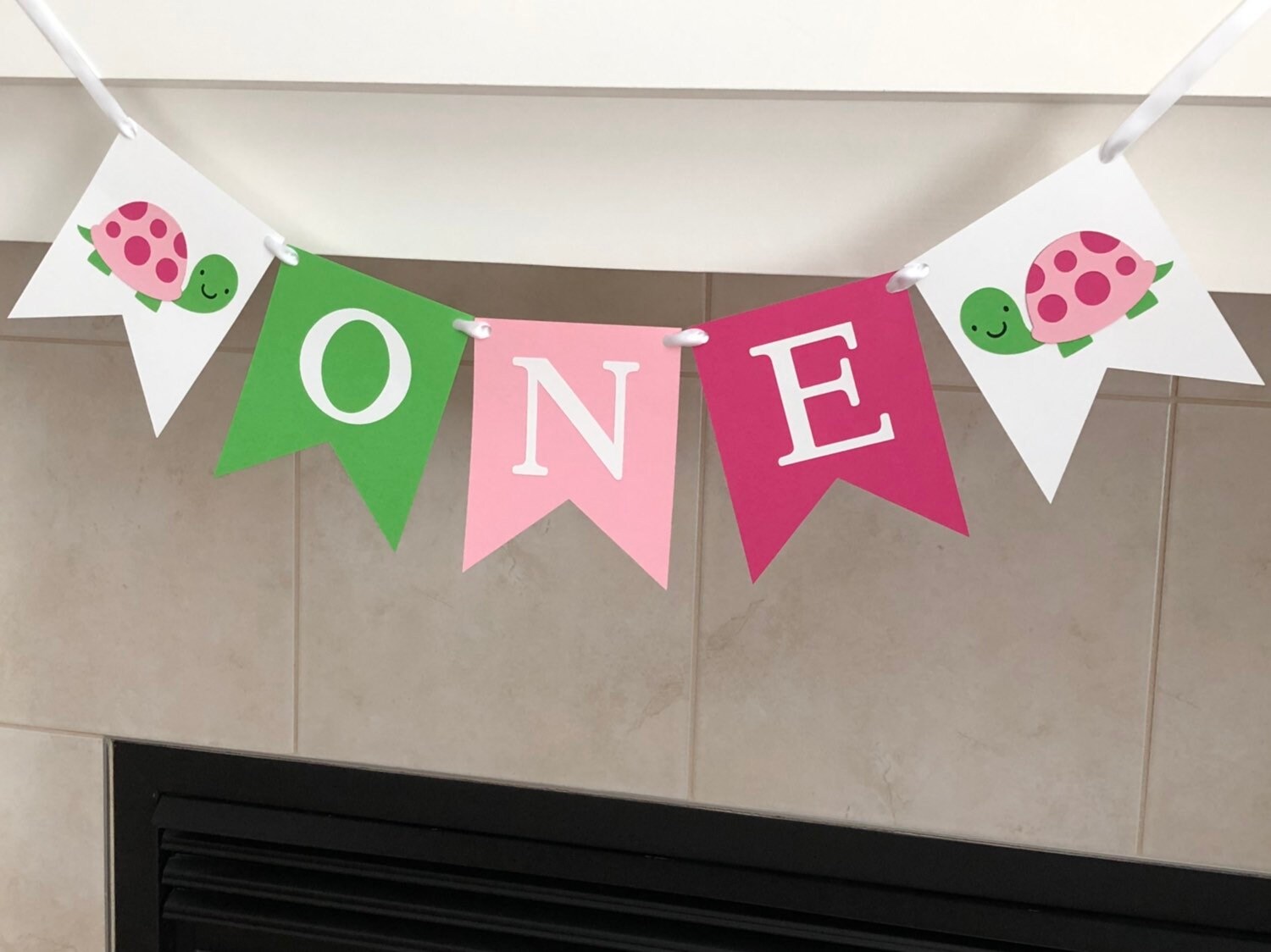 Turtle One Banner Turtle Birthday Banner One Birthday - Etsy