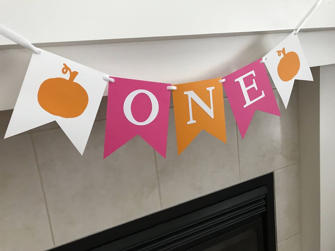 Pumpkin One Birthday Banner One Birthday Banner High Chair | Etsy
