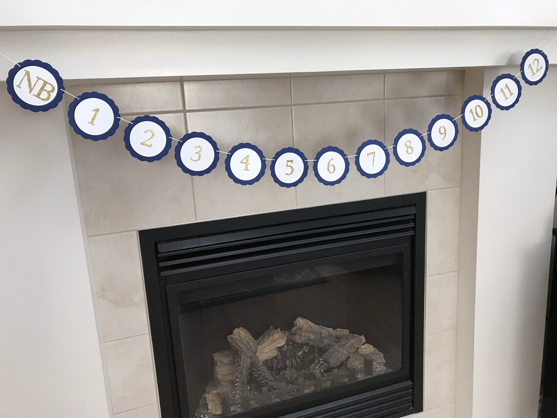 NB-12 Month Photo Banner Monthly Photo Banner First Birthday | Etsy