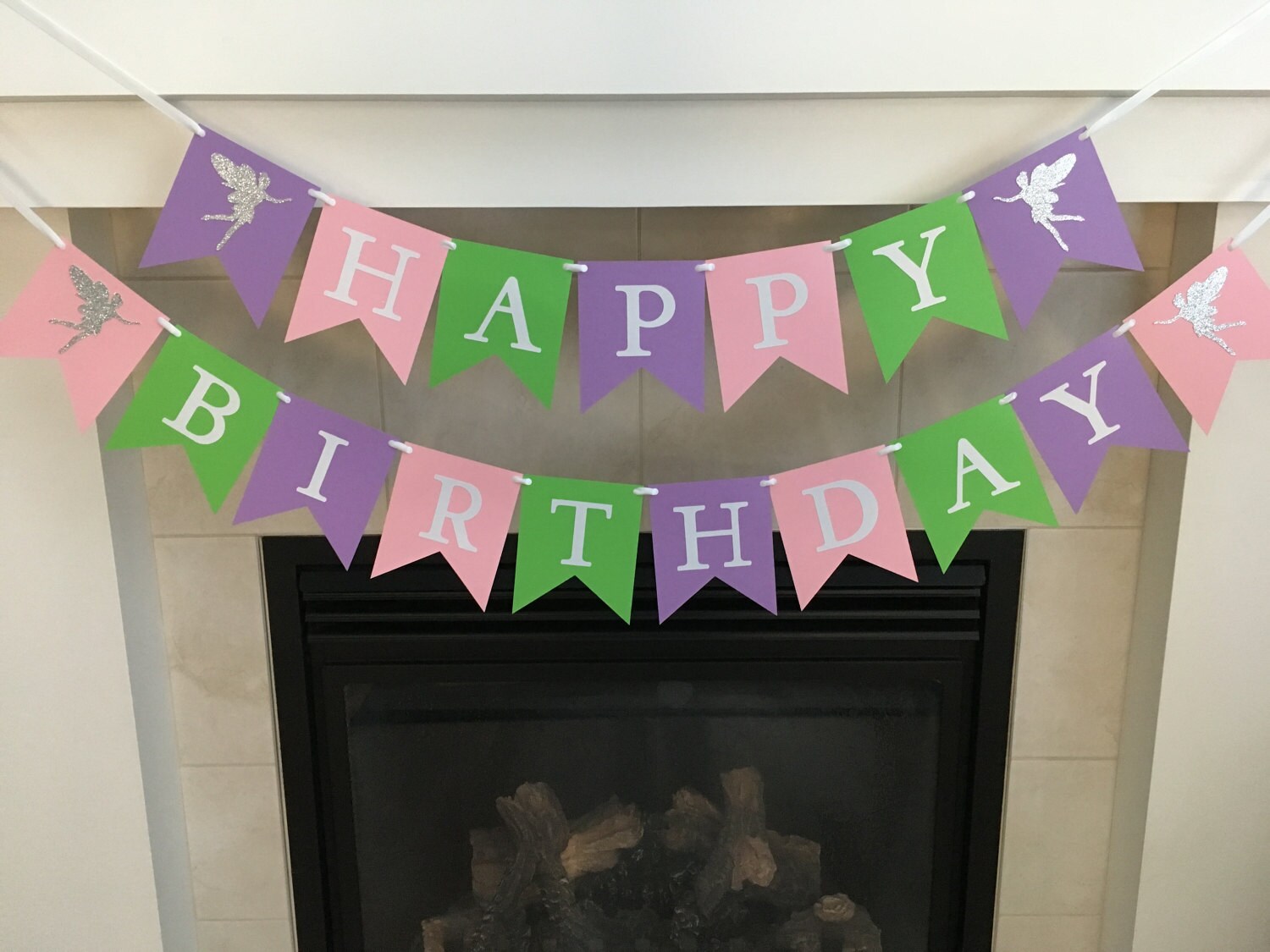 Fairy Birthday Banner Happy Birthday Banner Fairy Party | Etsy