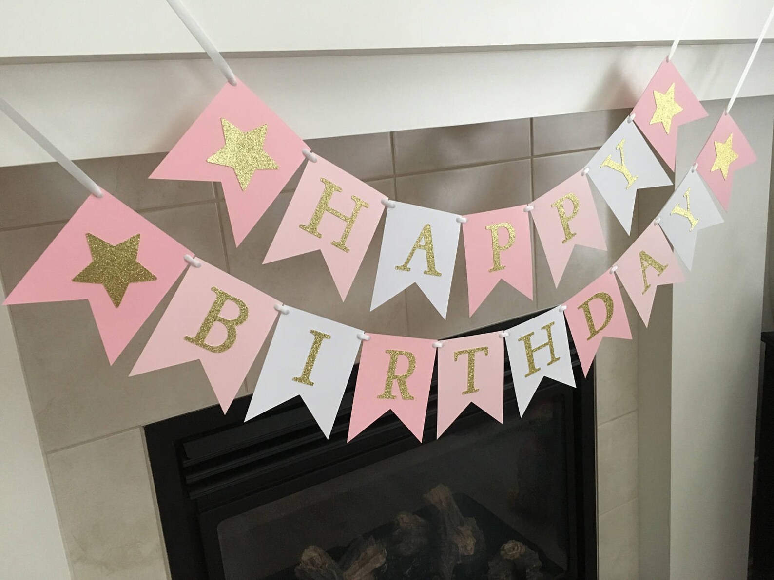 Star Birthday Banner Happy Birthday Banner Girl Birthday | Etsy