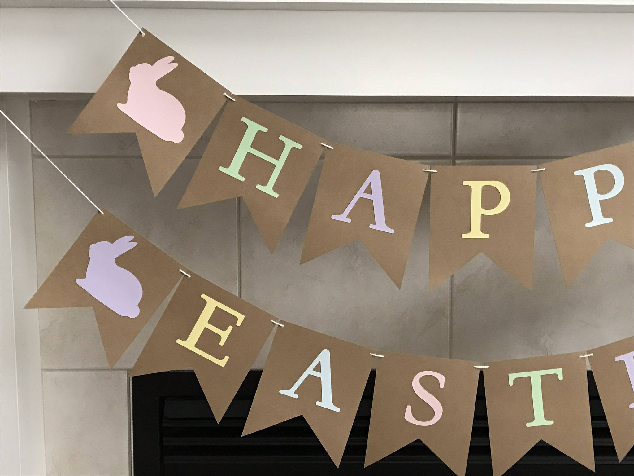 Happy Easter Banner Easter Decoration Bunny Banner Spring - Etsy