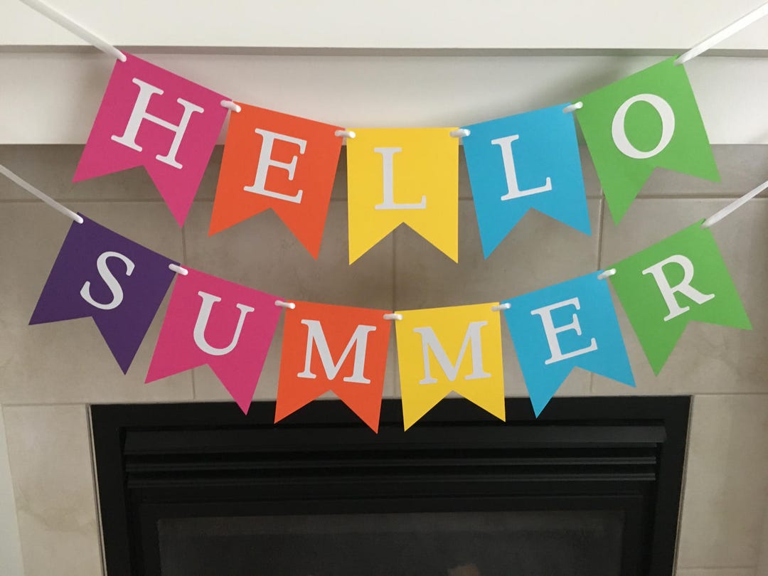 Hello Summer Banner, Summer Banner, Seasonal Banner, Summer Decoration ...