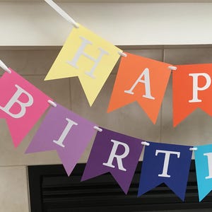 Rainbow Birthday Banner, Multicolor Birthday Banner, Colorful Birthday ...