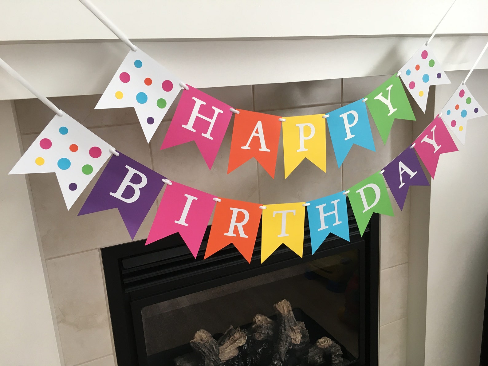 Polka Dot Birthday Banner Happy Birthday Banner Birthday | Etsy Canada