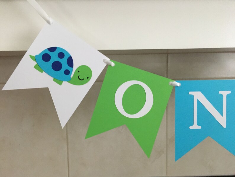 Turtle One Banner Turtle Birthday Banner One Birthday - Etsy