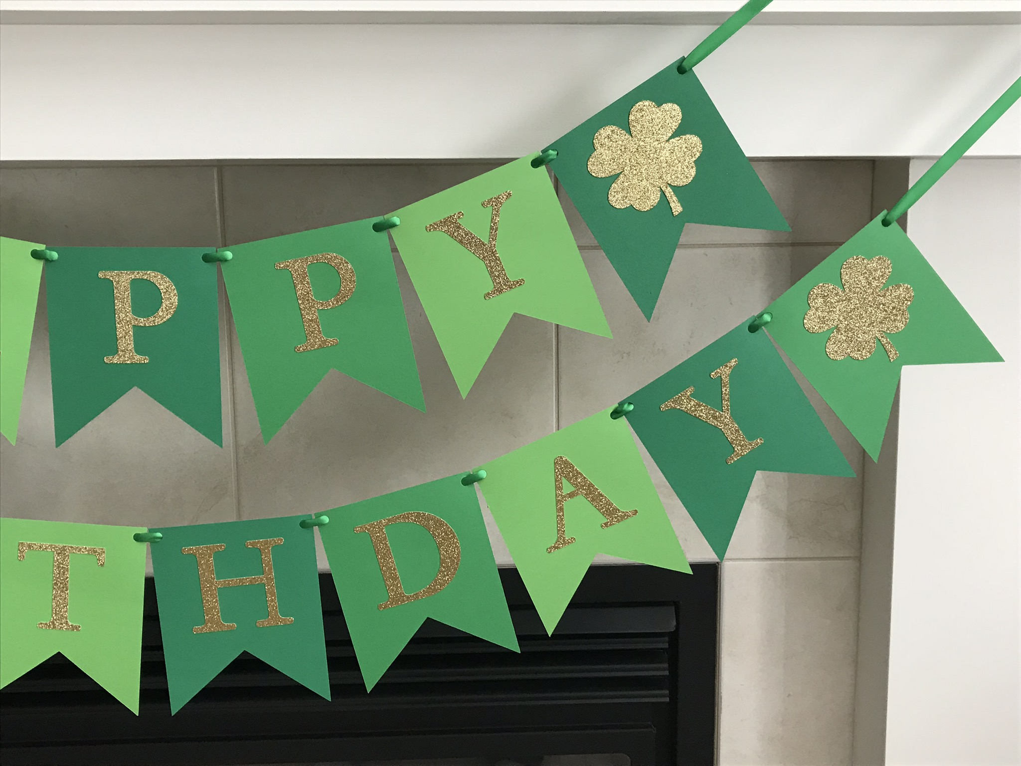 Clover Leaf Birthday Banner St Patrick's Day Birthday | Etsy