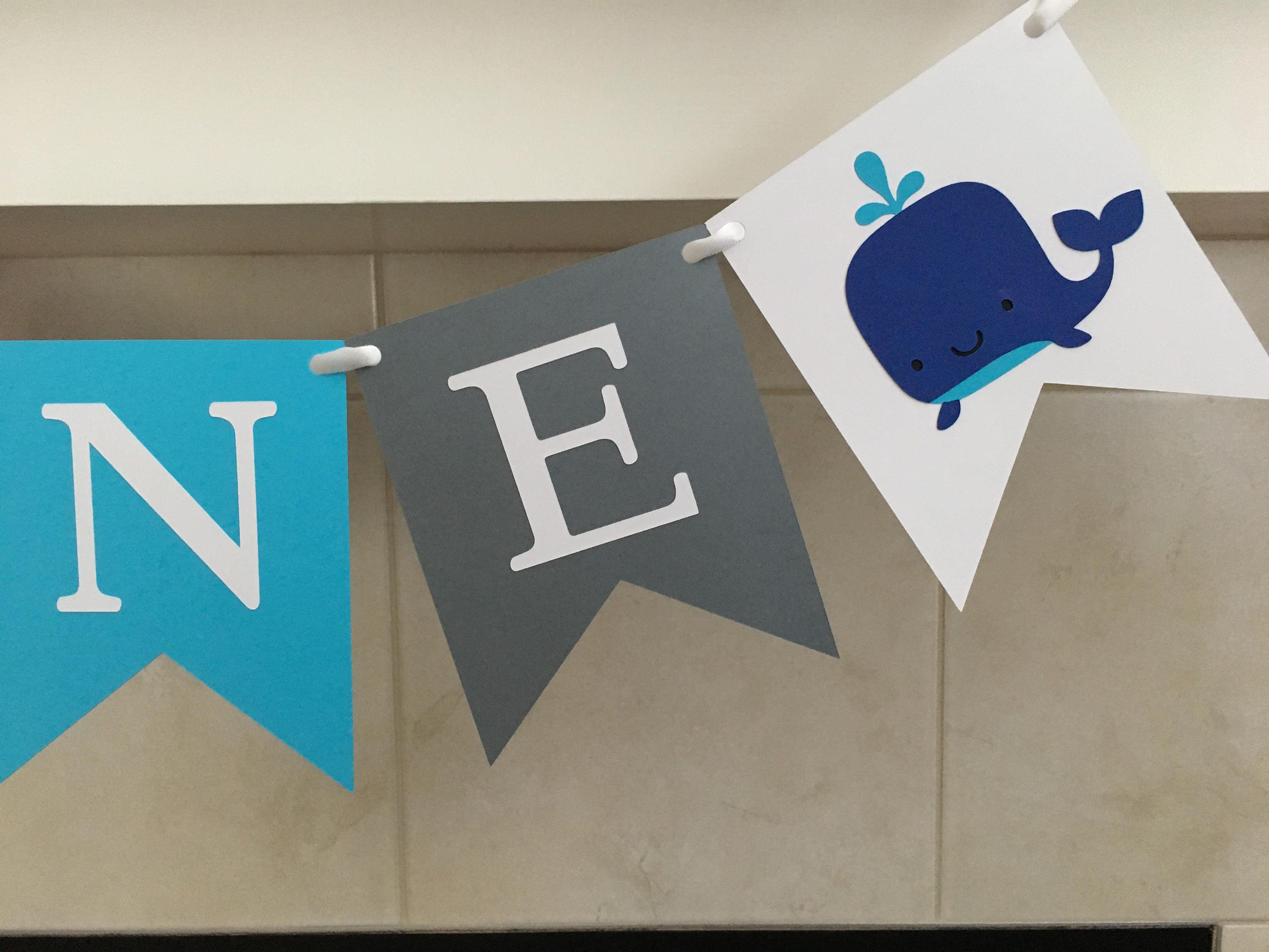 Whale One Banner Whale Birthday Banner One Birthday Banner - Etsy