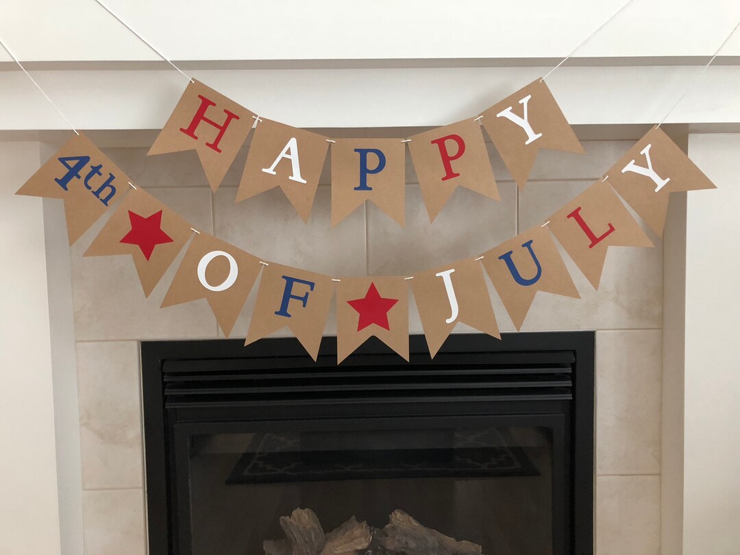 Happy 4th of July Banner, Happy Fourth, Independence Day Decoration ...