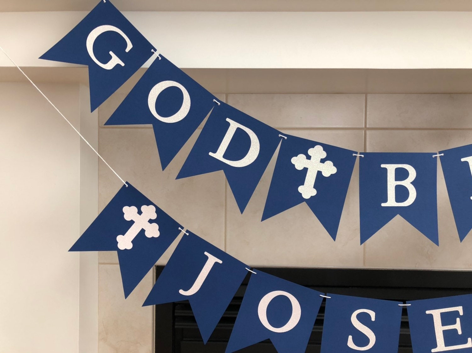 Blue God Bless Banner Baptism Banner Christening Banner - Etsy