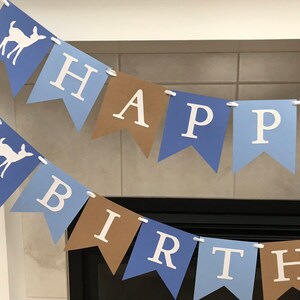 Little Deer Birthday Banner, Happy Birthday Banner, Boy Birthday Banner ...